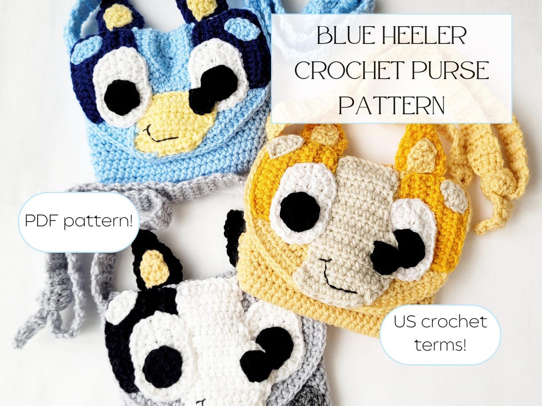 Crochet Purse Blue Heeler Dog Inspired Pattern - Blue and Orange Heeler ...