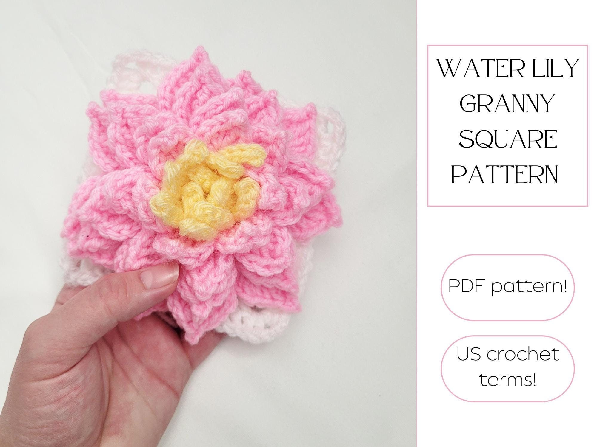 Crochet Water Lily Granny Square - Crochet Blanket Pattern - Baby ...
