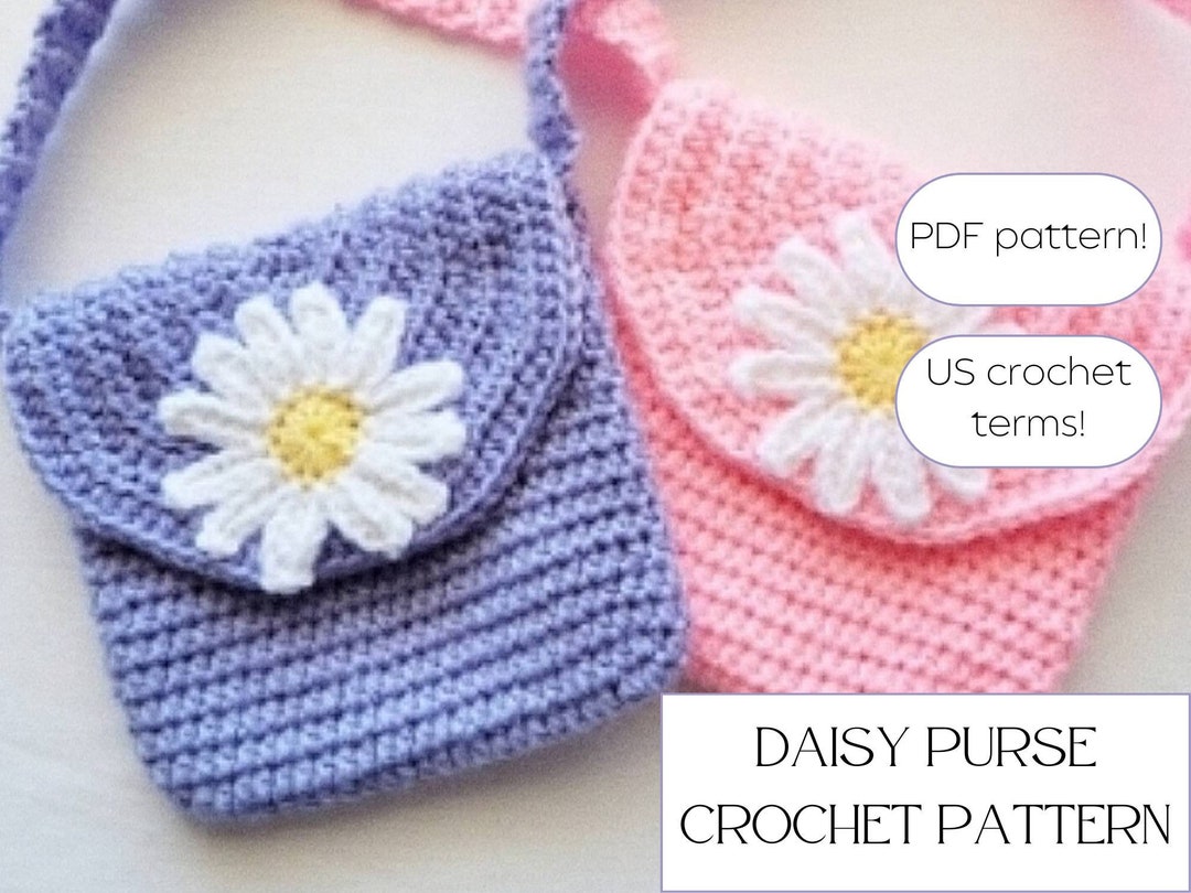 Daisy Crochet Purse PDF - Crochet Patterns Bag - Girls Crochet Purse ...