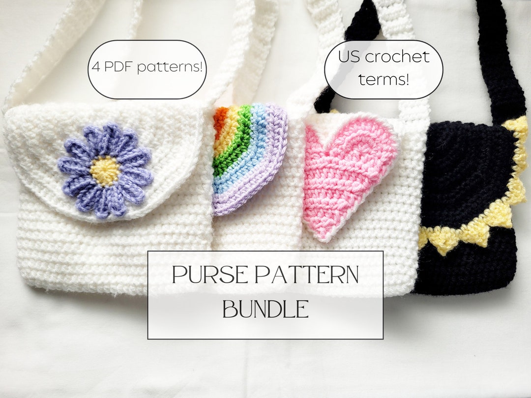 Crochet Purse Pattern Bundle PDF - Crochet Patterns Bag - Girls Crochet ...