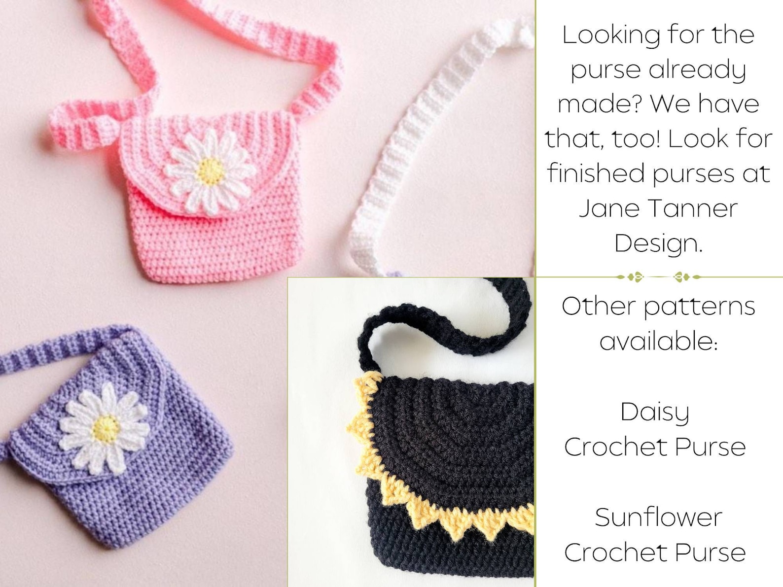 Daisy Purse Crochet Pattern - Crochet Purse Pattern PDF - Crochet Bag ...