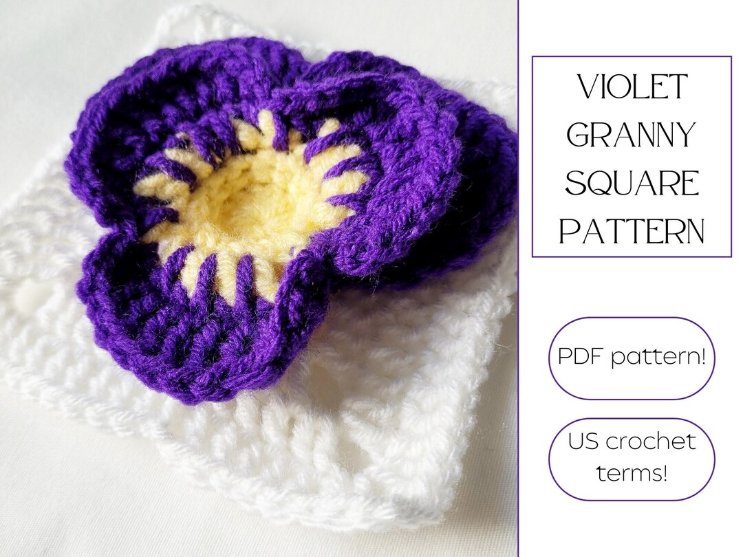 Violet Blanket Pattern - Granny Square Crochet Download - Flower Granny ...