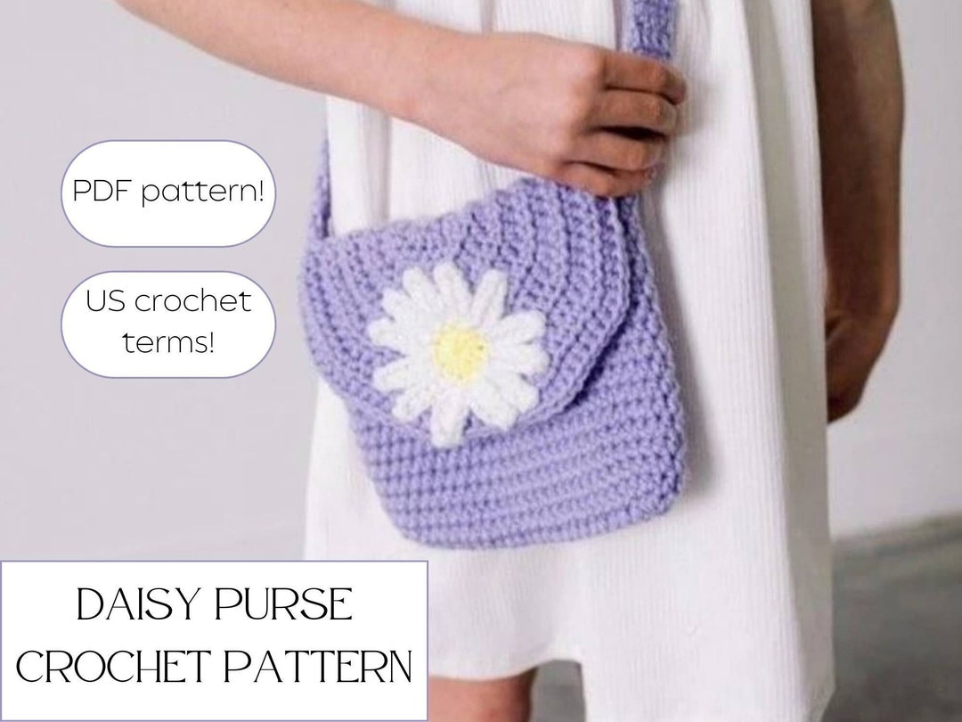 Crochet Daisy Purse Pattern - Crochet Pattern PDF - Crochet Summer Bag ...