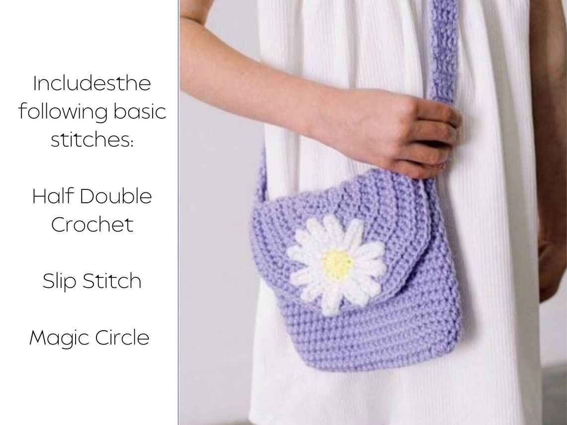 Daisy Purse Crochet Pattern - Crochet Purse Pattern PDF - Crochet Bag Trendy - Crochet Bag for ...