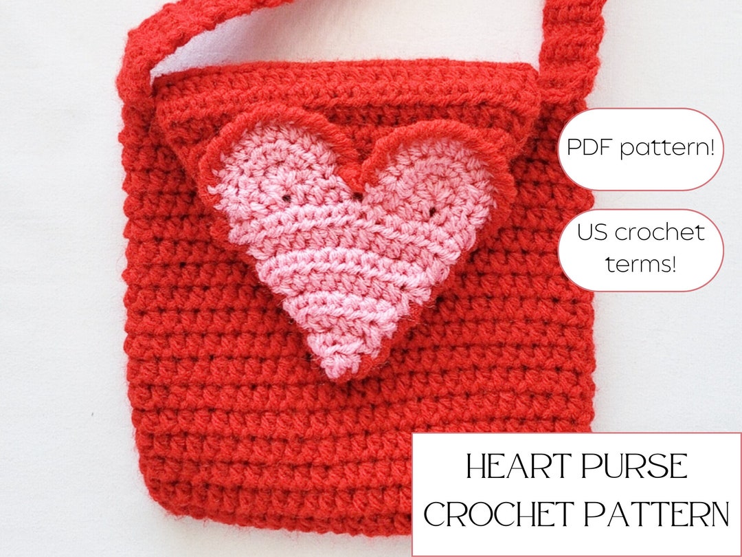 Heart Bag Crochet Pattern PDF - Valentine's Day Bag - Purse Crochet ...