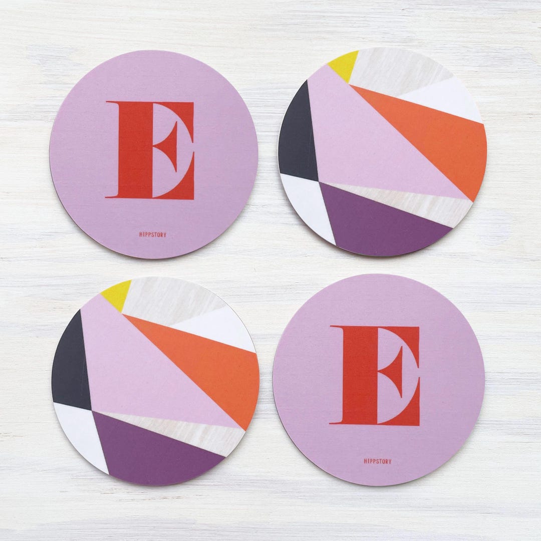 E Coaster Set – or Pick Your Own Alphabet Letters or Patterns - Etsy
