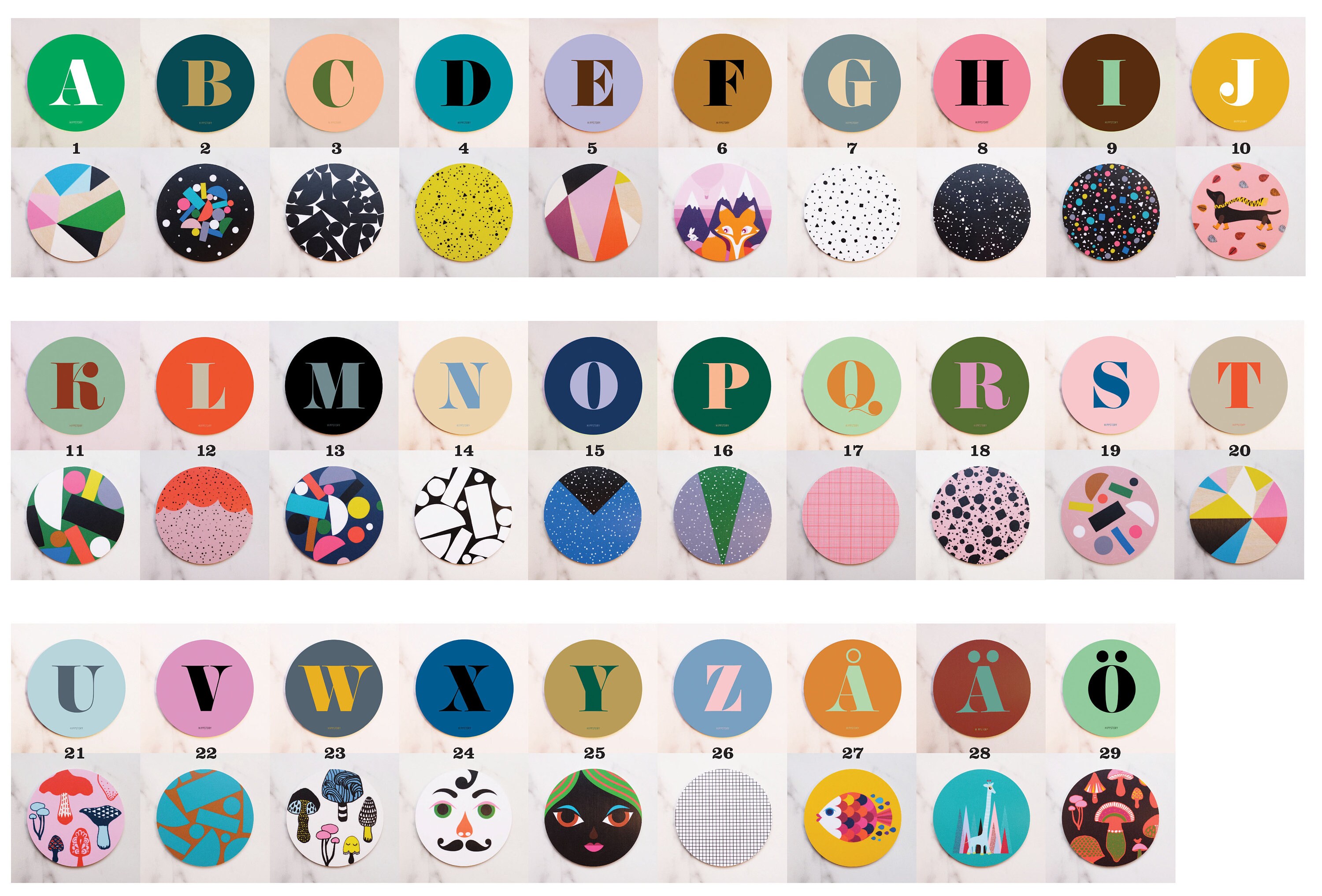 Letter M Coaster / Printed Wood / Scandinavian Design / Mix and Match ...