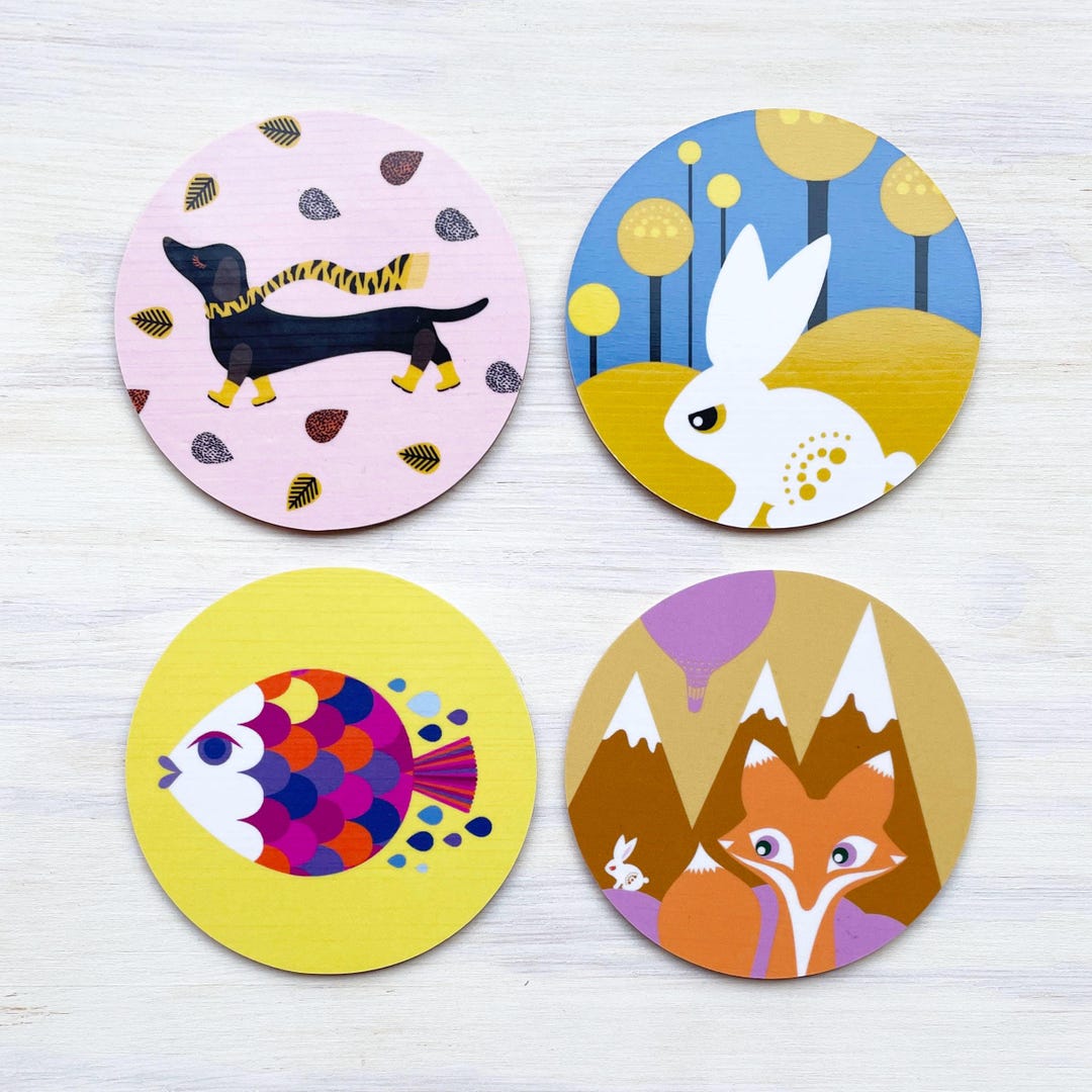 Animals Coaster Set - Etsy UK
