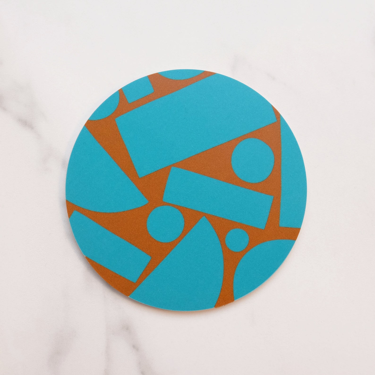 Teal Puzzle Coaster / Printed Wood / Scandinavian Design / Mix - Etsy