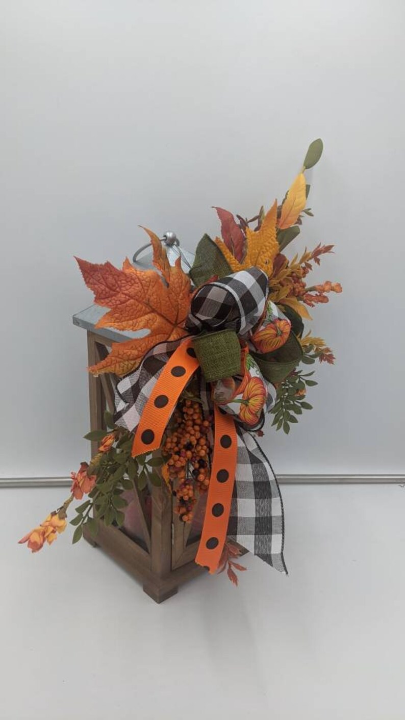 Fall Lantern Swag Lantern Topper for Fall Lantern Bow Fall - Etsy