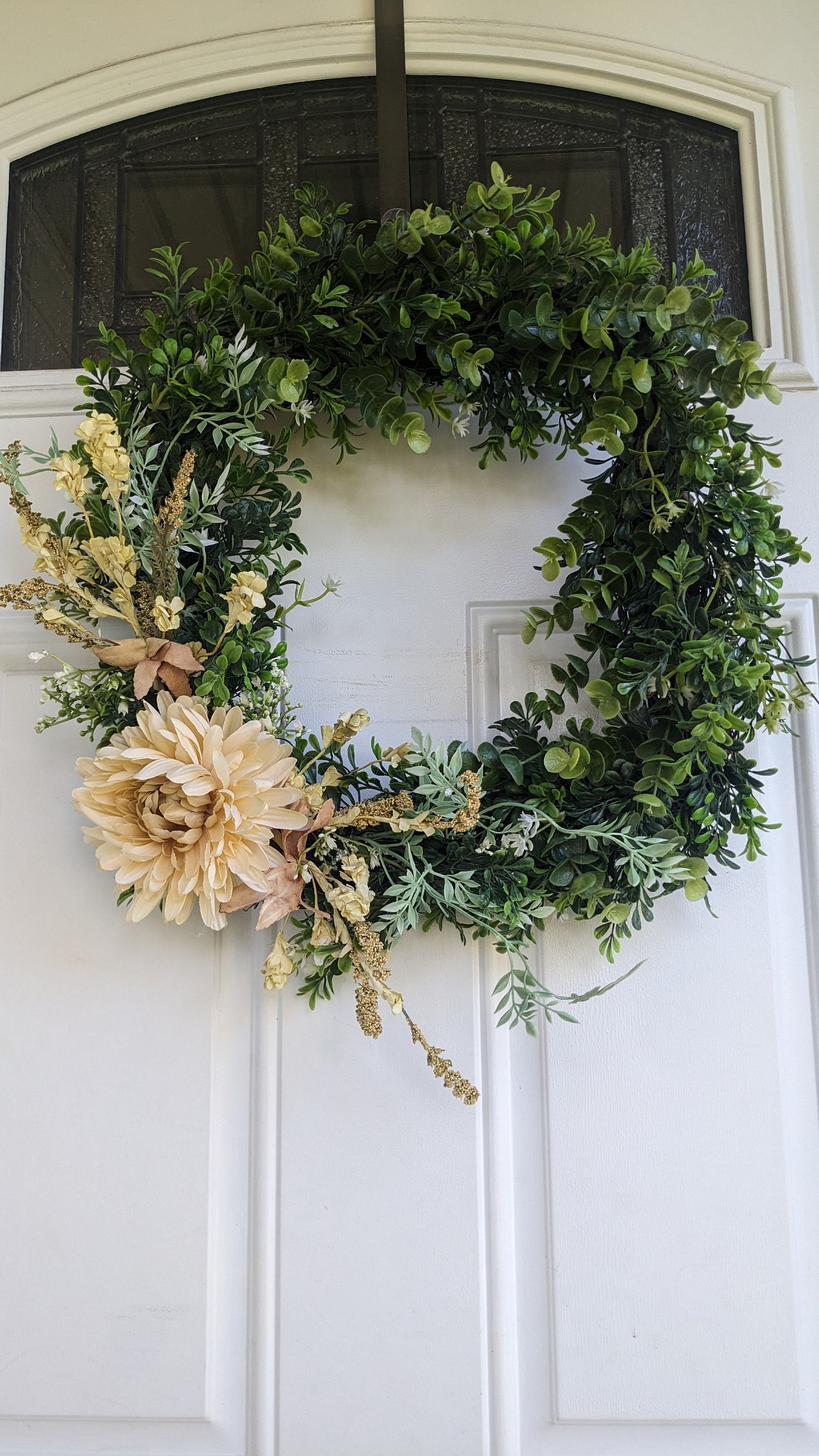Boho Front Door Wreath Square Country Farmhouse Wreath Minimalist Door ...