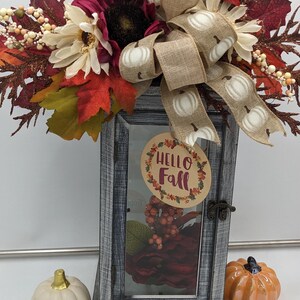 Sunflower Lantern Topper Fall Lantern Bow Fall Lantern Swag Lantern ...