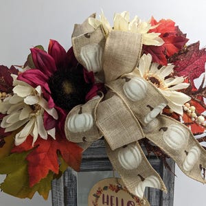 Sunflower Lantern Topper Fall Lantern Bow Fall Lantern Swag Lantern ...