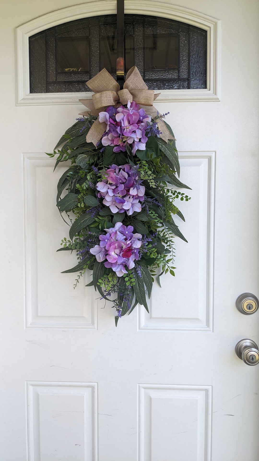 Hydrangea Front Door Swag for Summer Hydrangea Swag Country Farmhouse ...