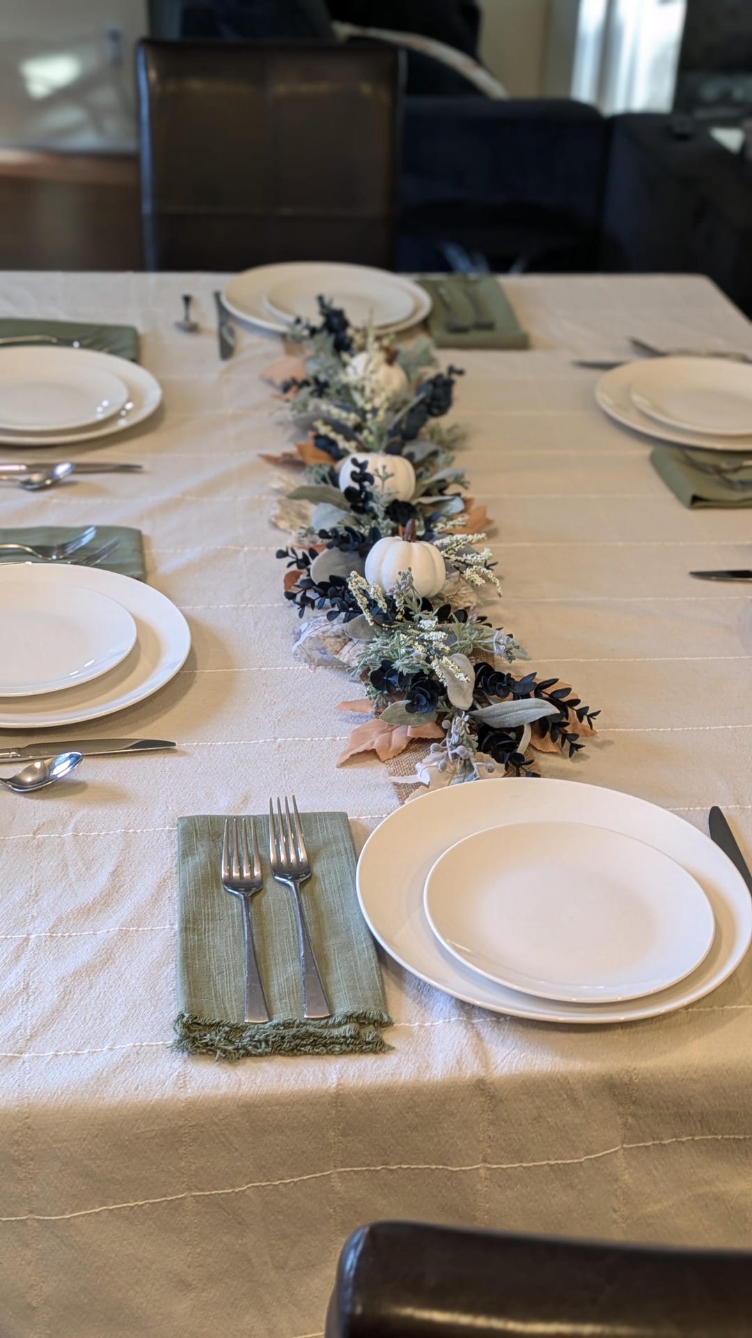 Blue and White Garland for Mantel Garland Pumpkin Garland Centerpiece ...