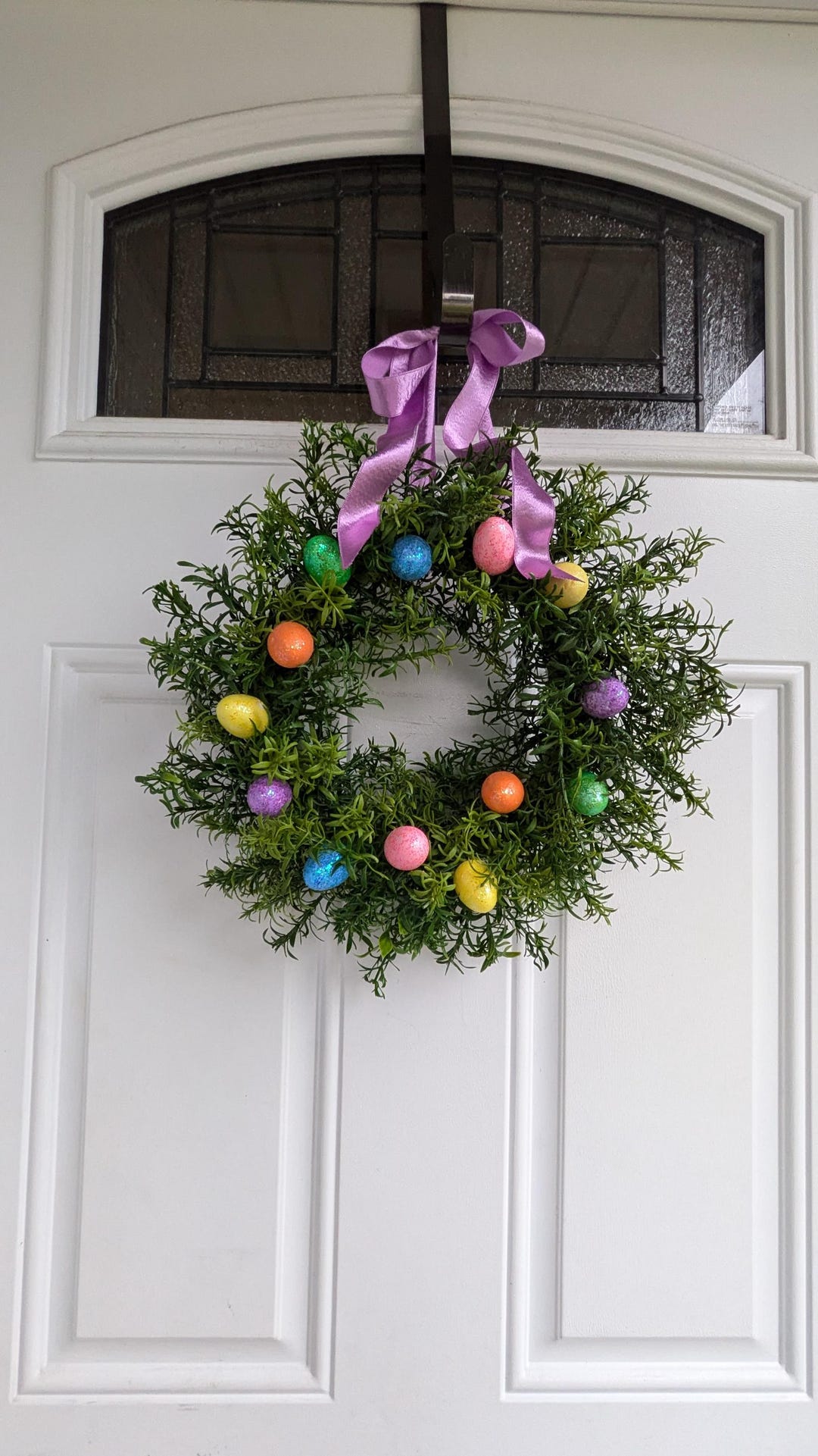 Easter Egg Wreath Spring Wreath Country Farmhouse Easter Wreath Purple ...