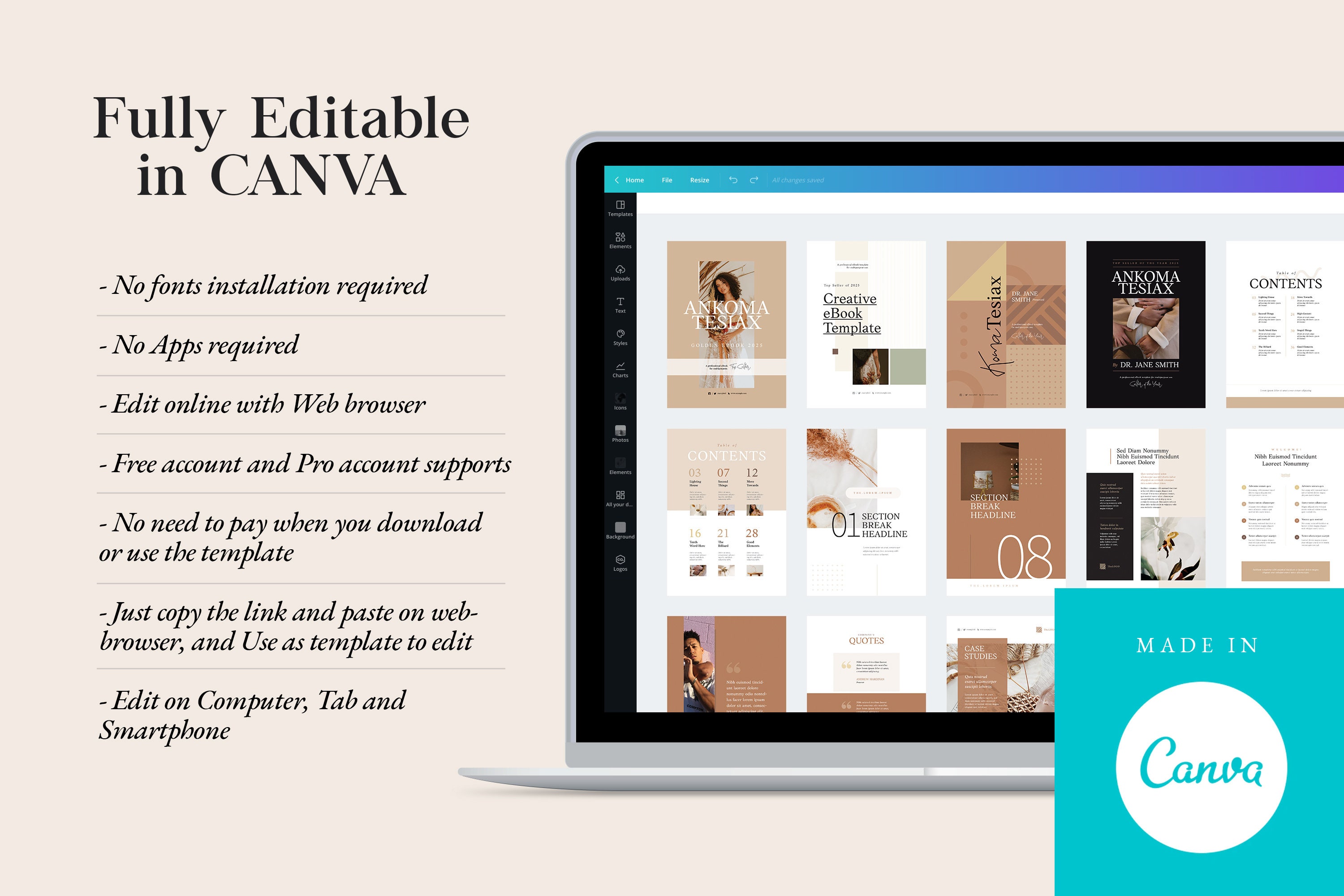 Canva Ebook Template | Magazine Template / Digital and Print Ebrochure ...
