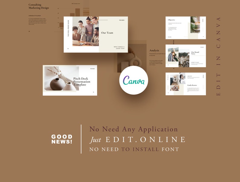 Canva Business Pitch Deck Presentation | Business Plan Canva Template ...