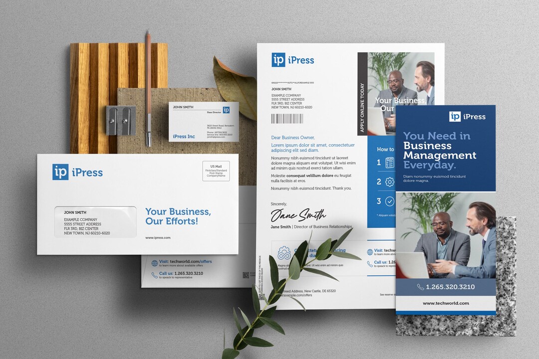 Business Promotion Letter, Postcard, Flyer, Bifold | Direct Mail Business Marketing Kit, Direct ...