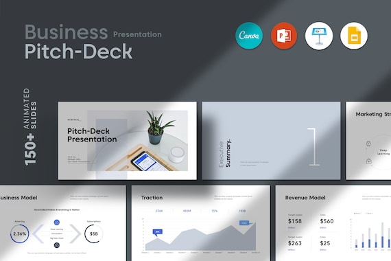 Canva Business Pitch Deck Presentation Template Marketing & | Etsy
