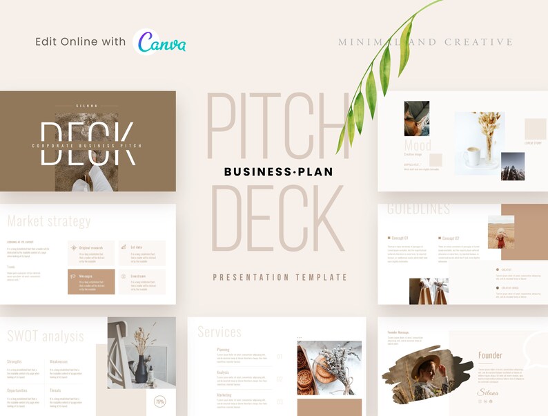 Canva Business Pitch Deck Presentation | Business Plan Template ...