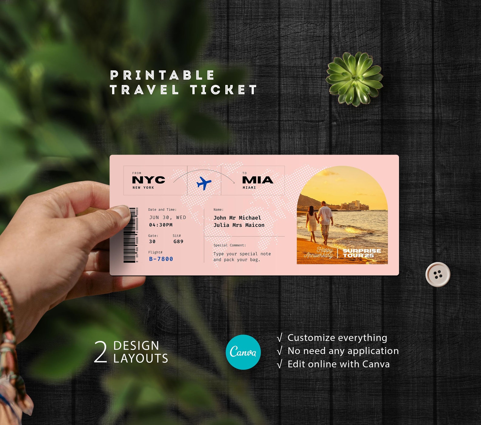 Canva Ticket Template