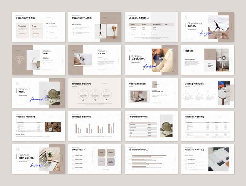 Canva Business Plan Presentation Business Pitch Deck - Etsy