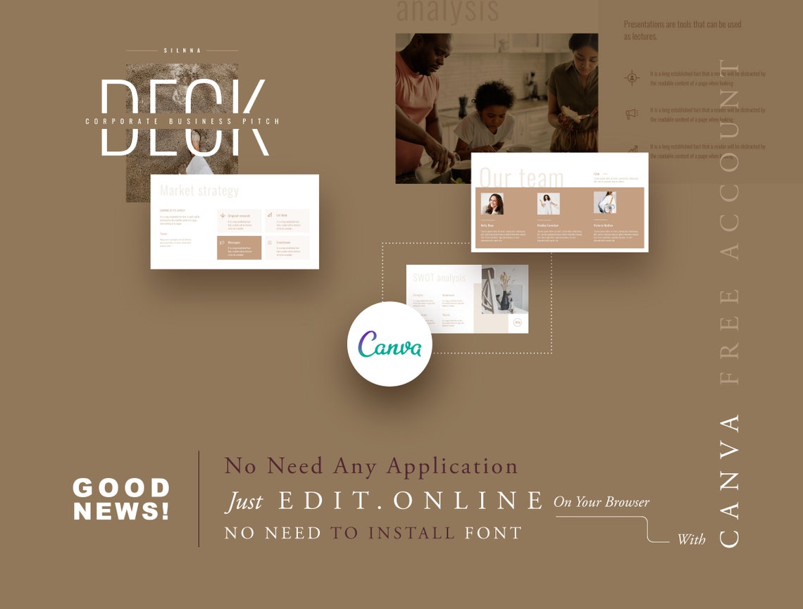 Canva Business Pitch Deck Presentation Business Plan Template Startup ...
