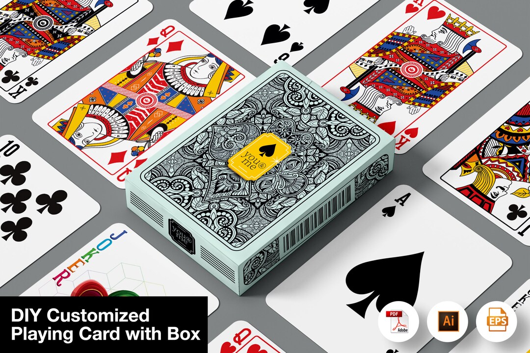 Full Deck Playing Cards, Playing Cards PDF, Sticker Design, Hand ...