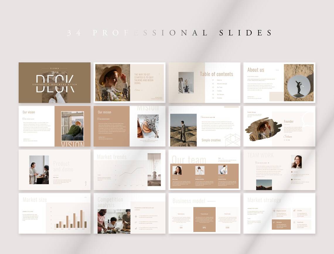 Canva Business Pitch Deck Presentation Business Plan Template Startup ...