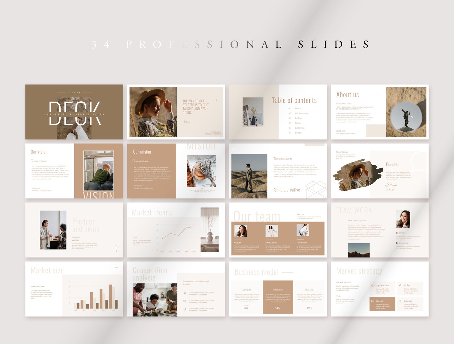 Canva Business Pitch Deck Presentation Business Plan Template Startup ...