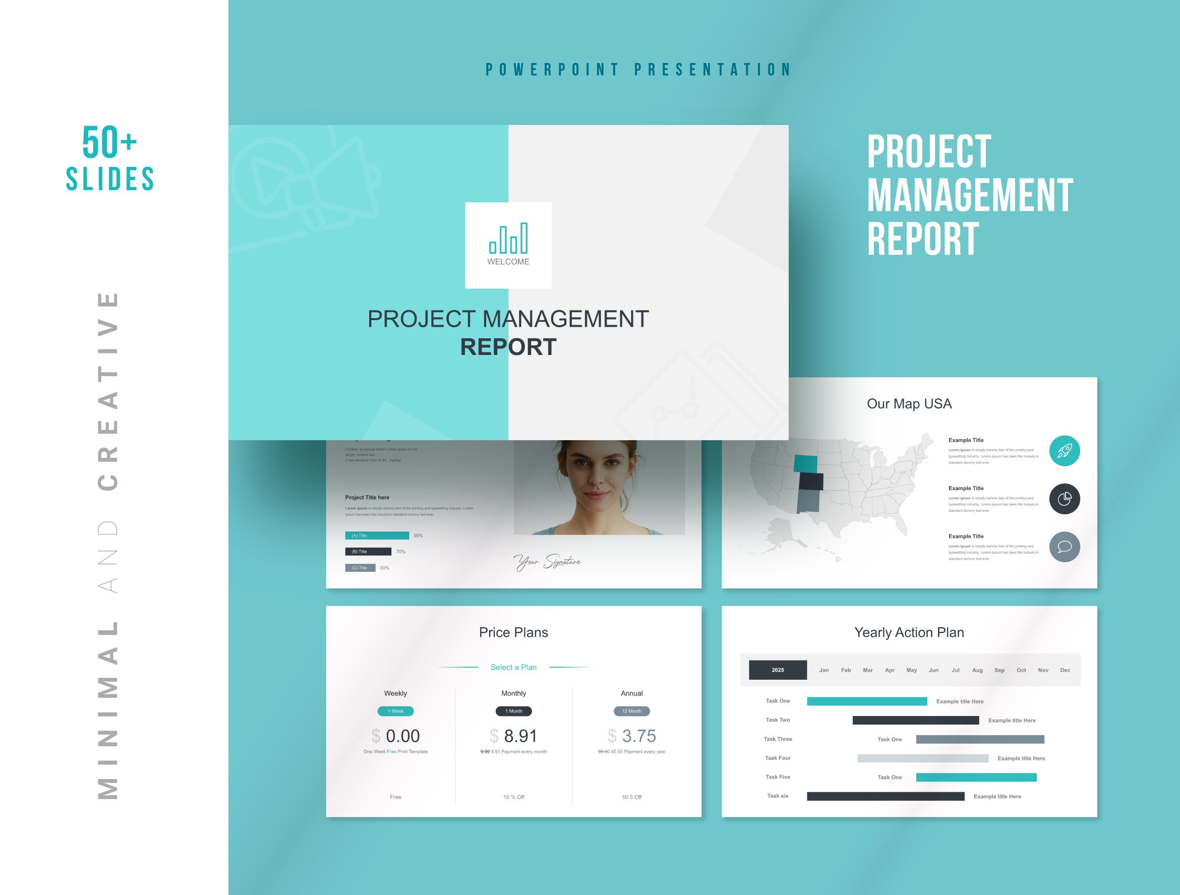 Project Management Report Presentation Powerpoint Template | Business ...