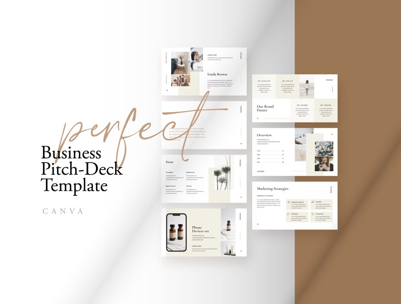 Canva Business Pitch Deck Presentation | Business Plan Canva Template ...