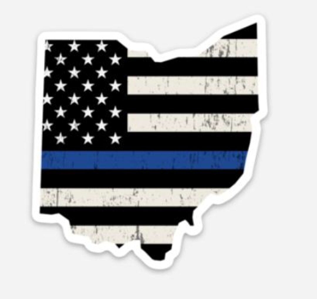 Ohio Police - Blue Line Sticker - Etsy