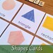 Preschool Shapes Flashcards for Kids Toddler Activity Montessori ...