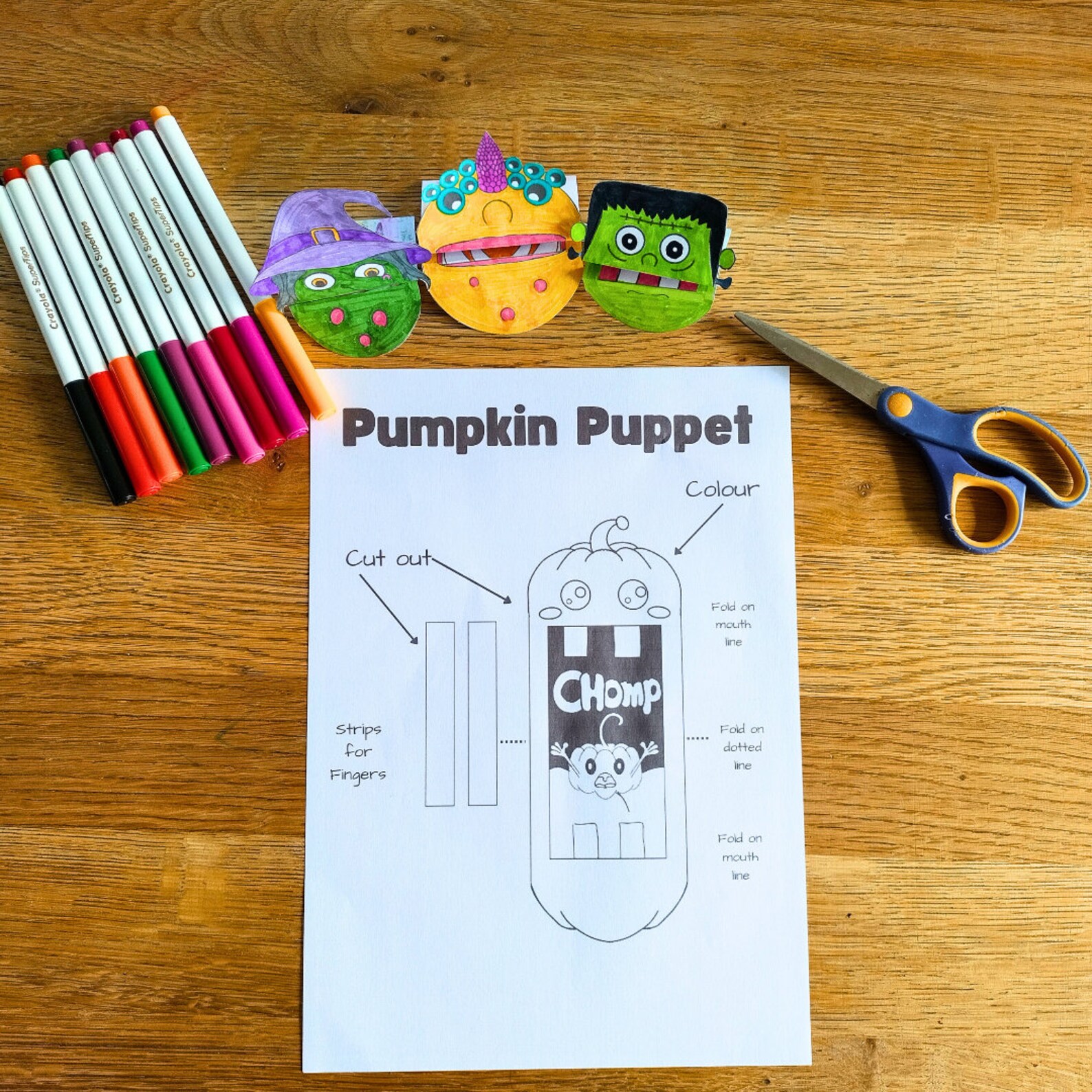 Halloween Activity for Kids Printable Hand Puppets for Halloween Crafts ...