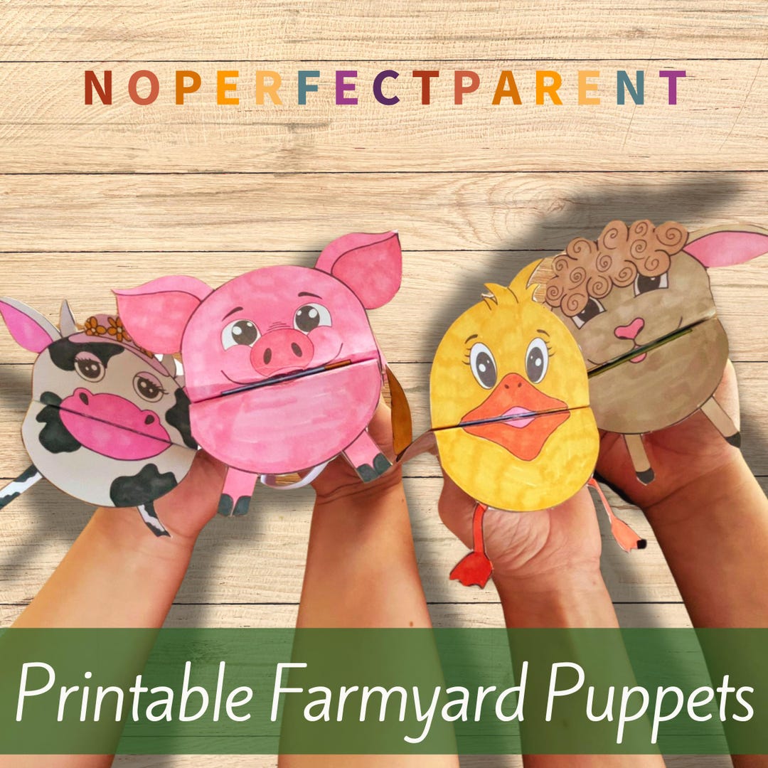 Kindergarten Activity for Kids Printable Farmyard Animal Puppets for ...
