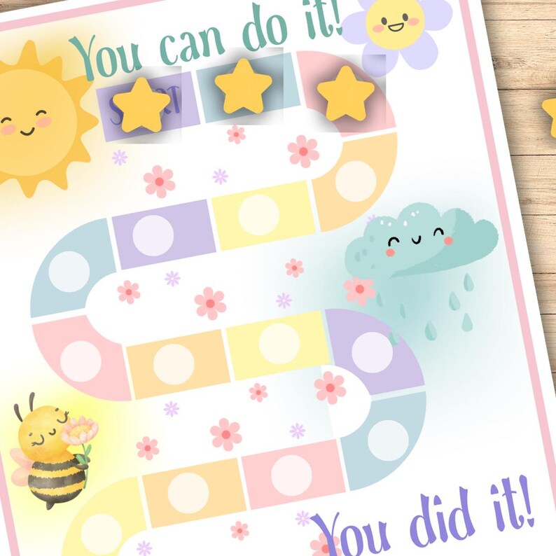 Printable Reward Chart for Kids Potty Training Tracker Rainbow and ...