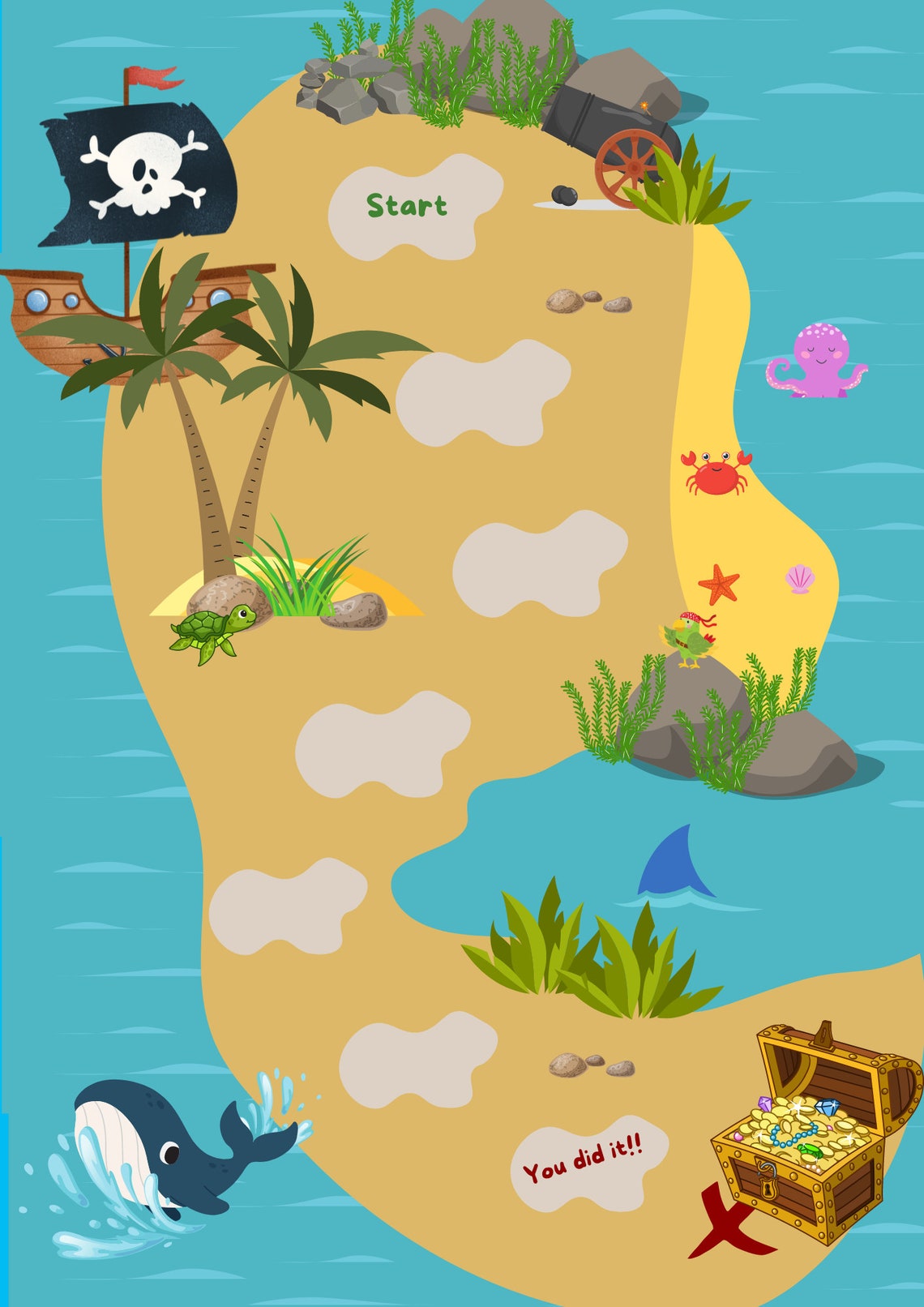 Printable Pirate Map Reward Chart Behaviour Aid Reward - Etsy