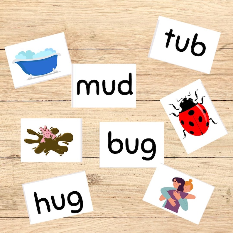 Printable Phonics Matching Game for Kids | CVC & CVCC Words | Preschool ...
