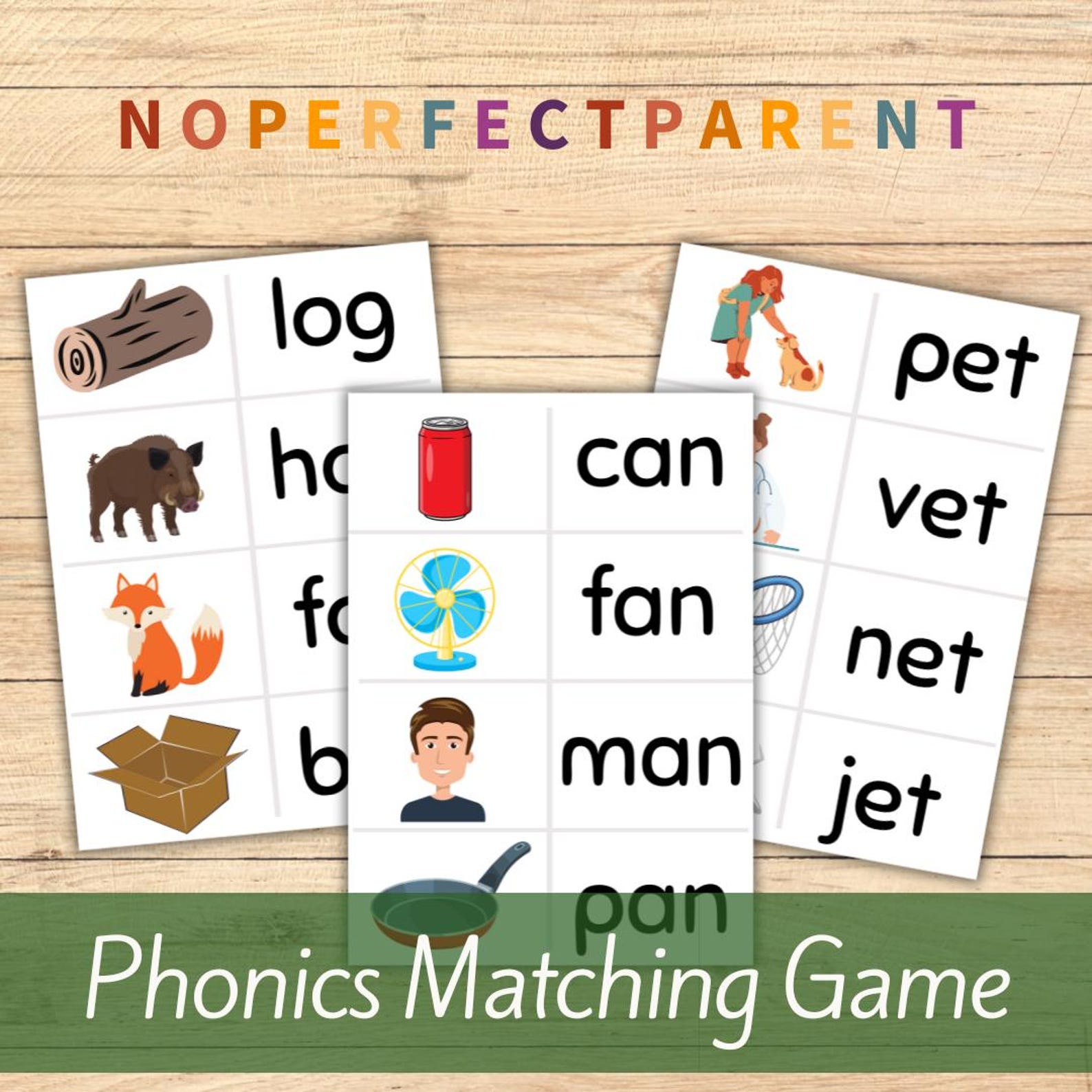 Printable Phonics Matching Game for Kids | CVC & CVCC Words | Preschool ...