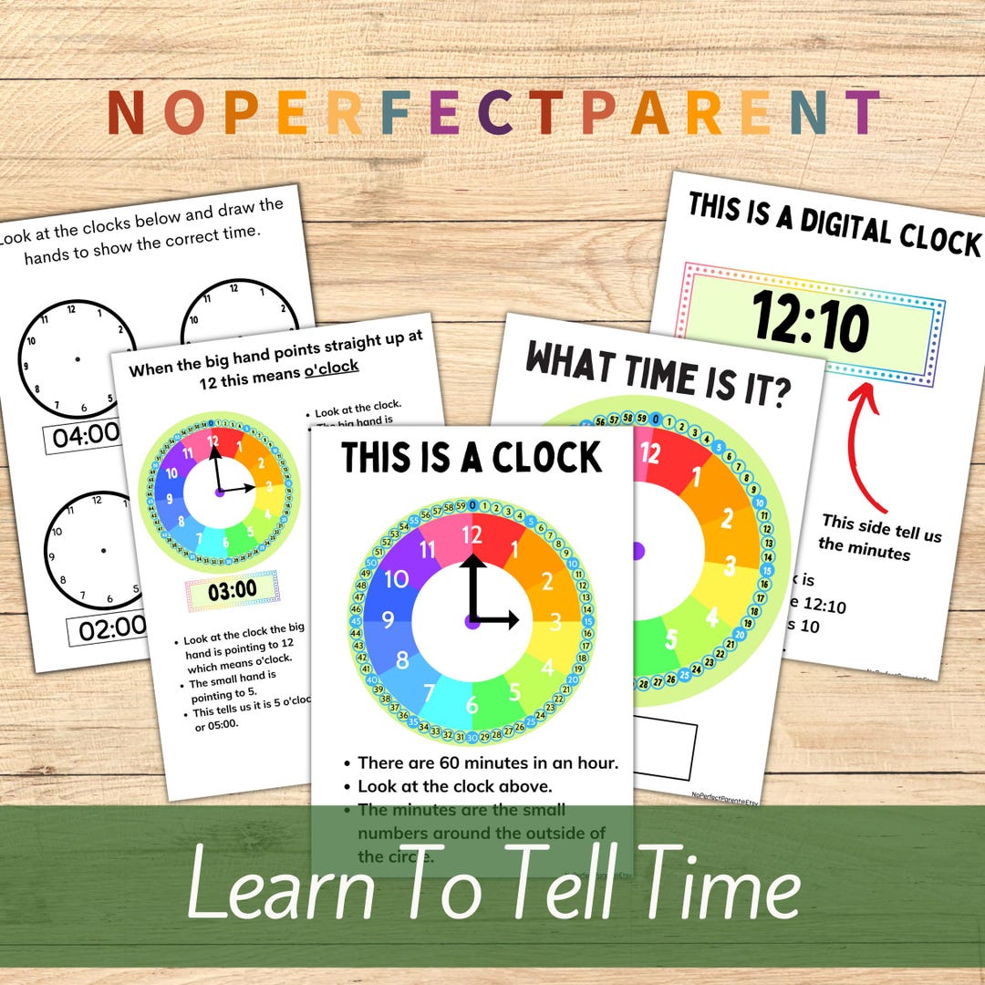 Rainbow Learn to Tell Time Printable | Kids Clock Activity | Teaching ...