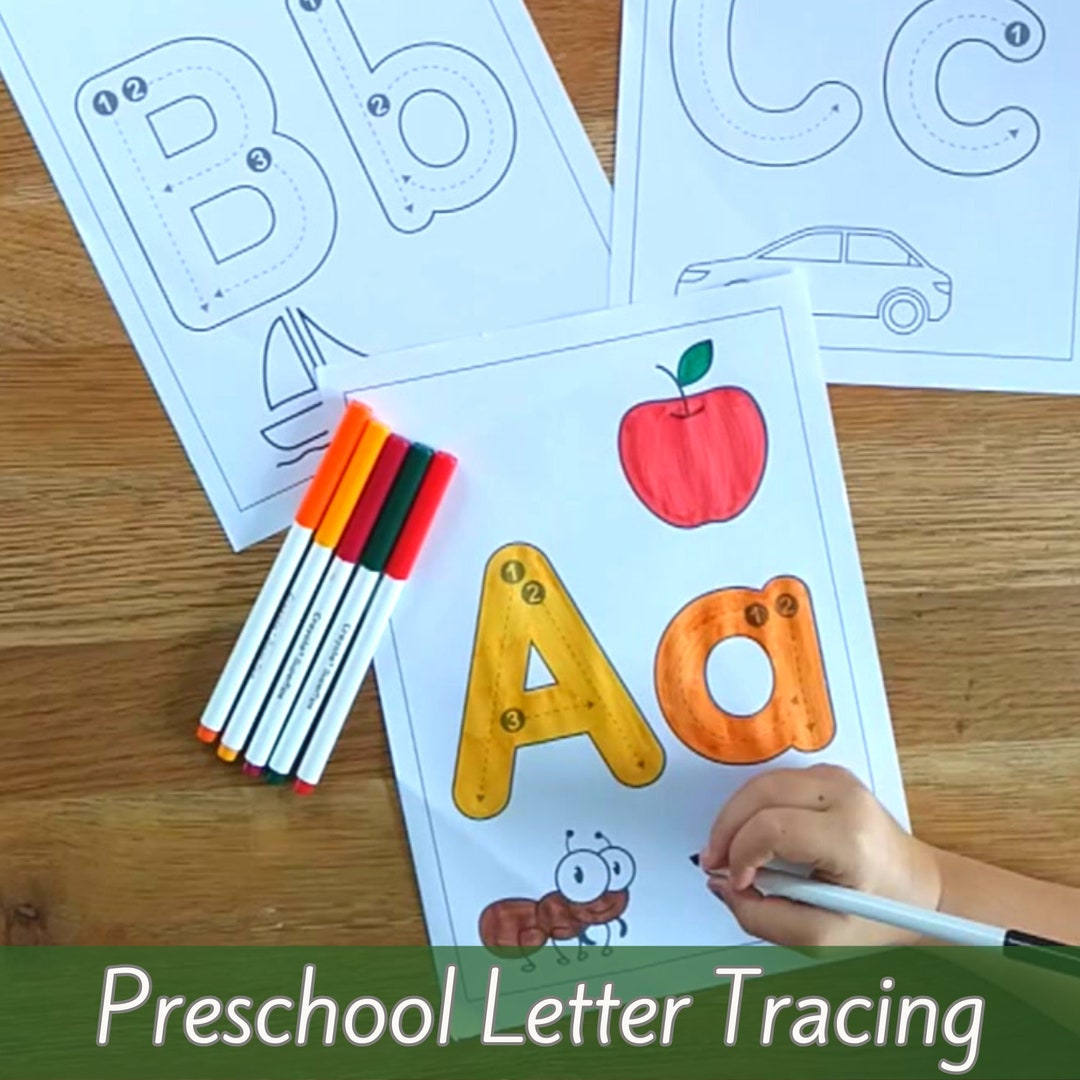 Preschool Worksheets for Kids Letter Tracing Activity for Montessori ...