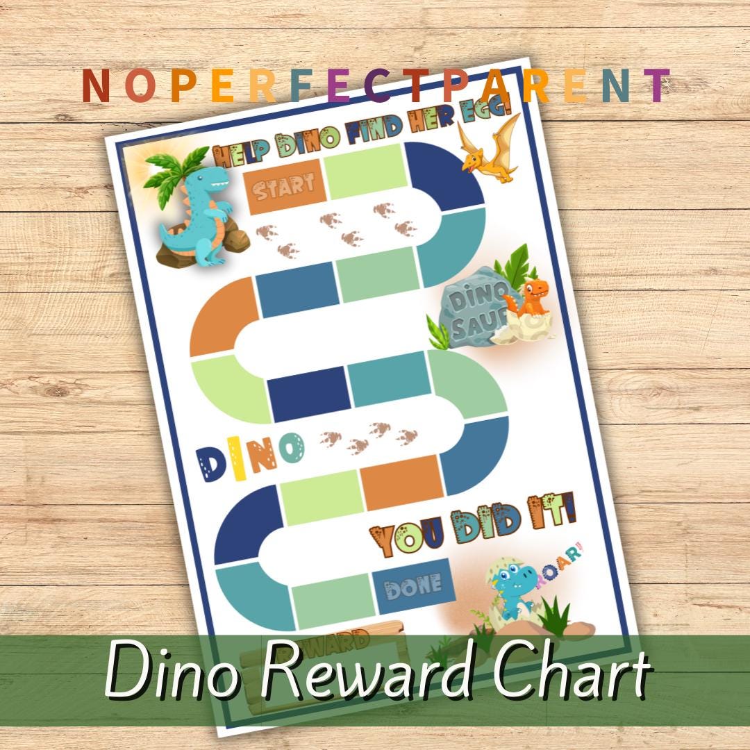 Dinosaur Themed Reward Chart for Kids Potty Training Chart for Children ...