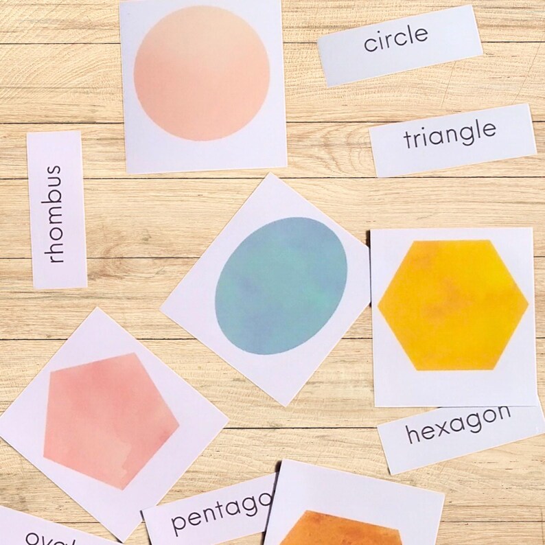 Preschool Shapes Flashcards for Kids - Toddler Activity - Montessori ...