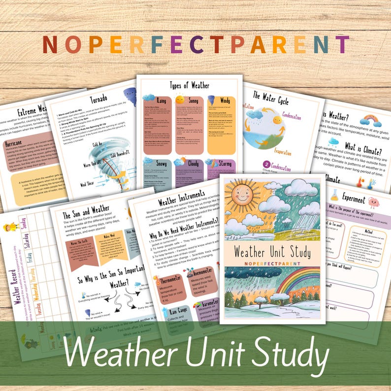 Printable Weather Unit Study for Kids Fun and Educational Weather ...