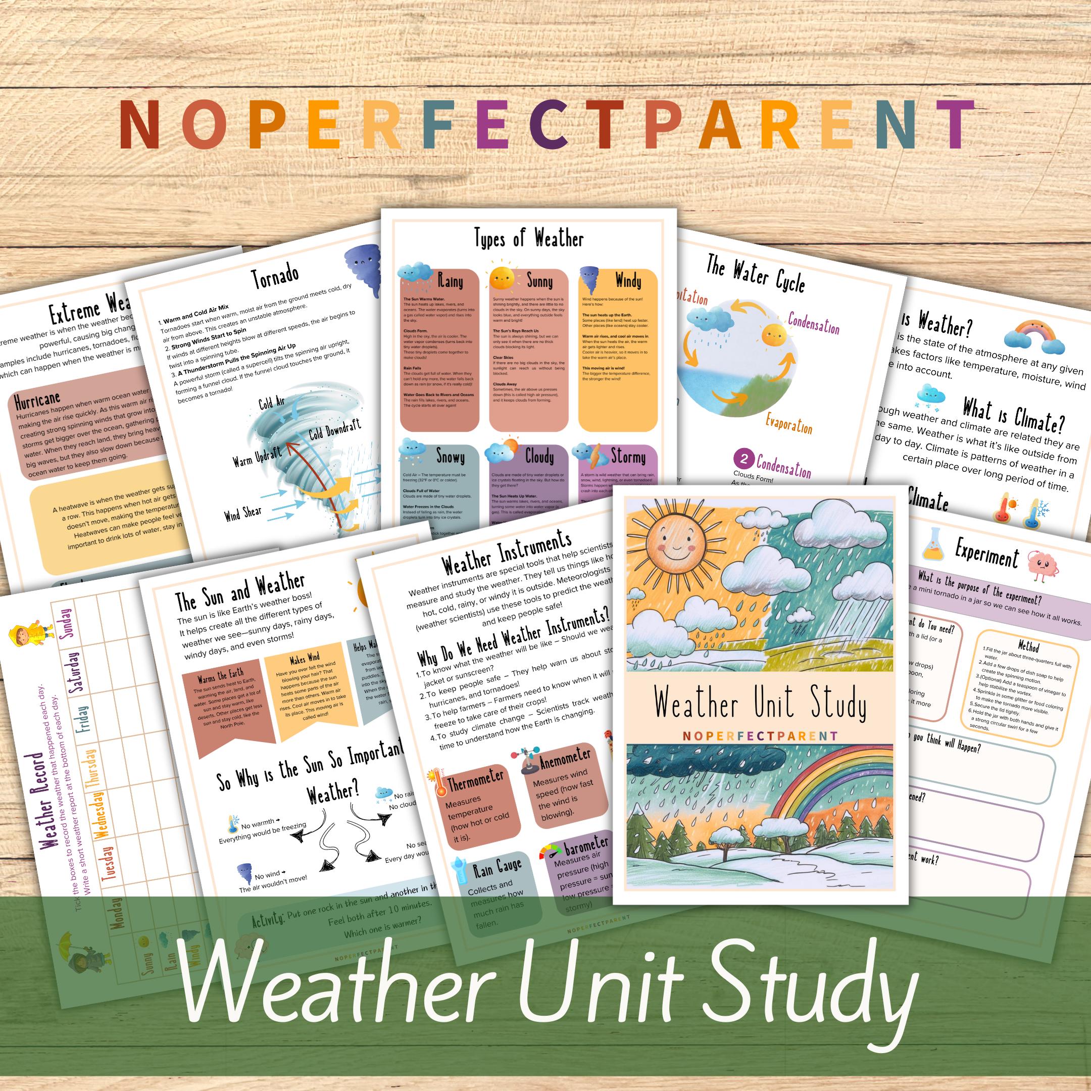 Printable Weather Unit Study for Kids Fun and Educational Weather ...