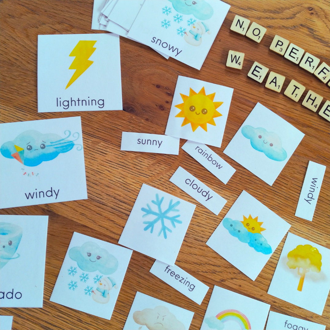 3 Part Weather Flashcards Preschool Learning Home School Activities for ...
