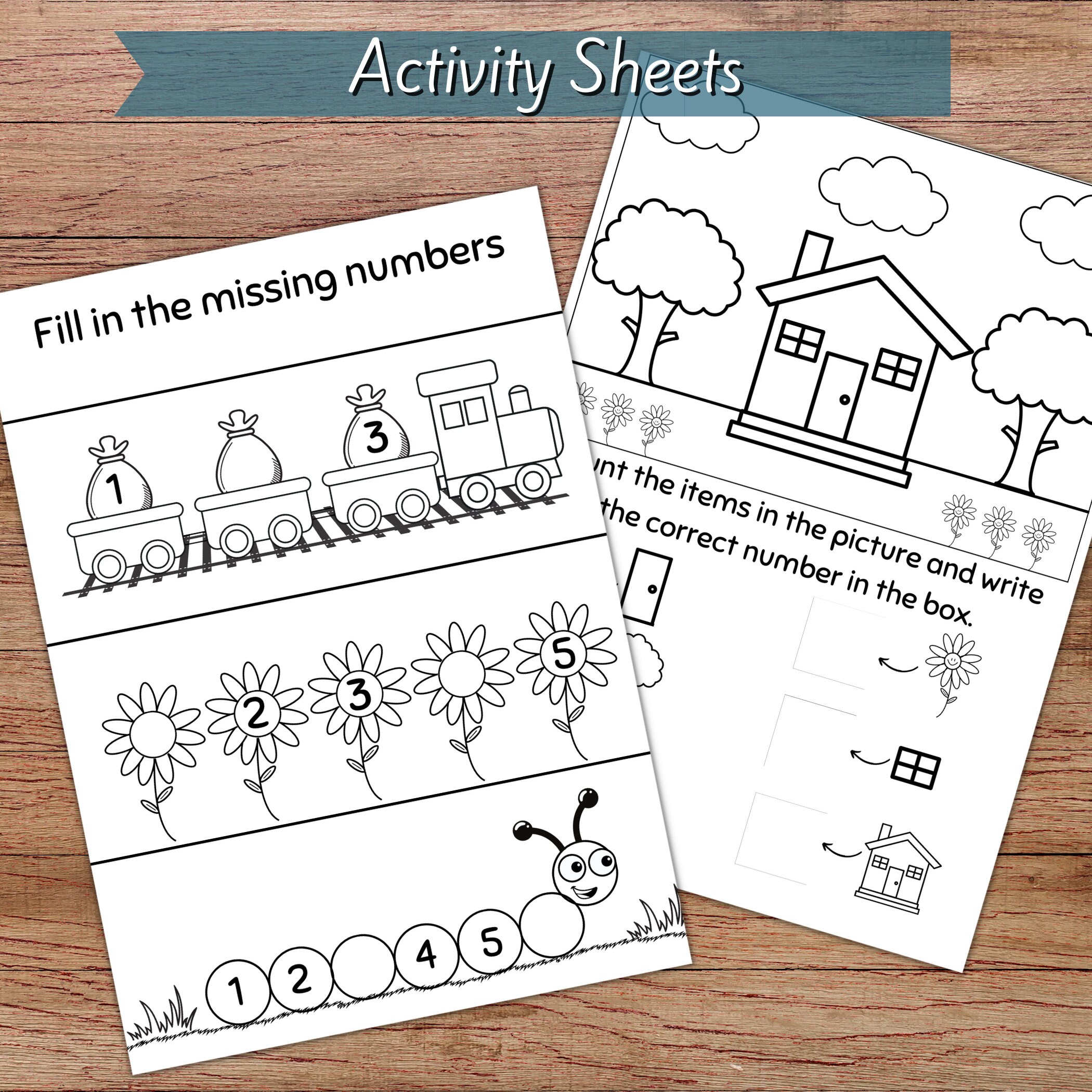 Preschool Math Printable to Teach Kids Numbers 1-20 for Kindergarten ...