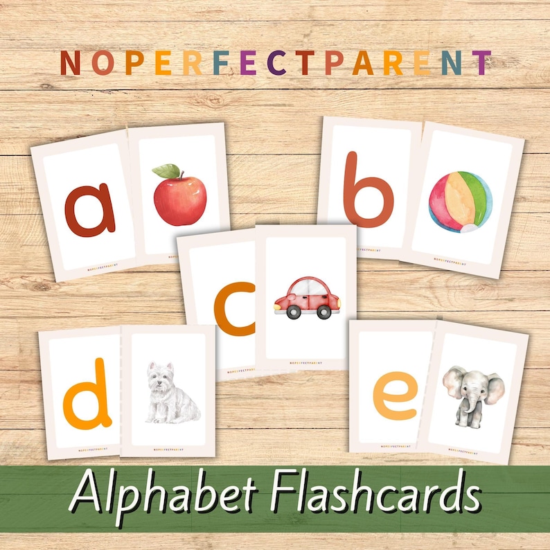ABC Matching Flashcards for Kids – Watercolour Lowercase Alphabet ...